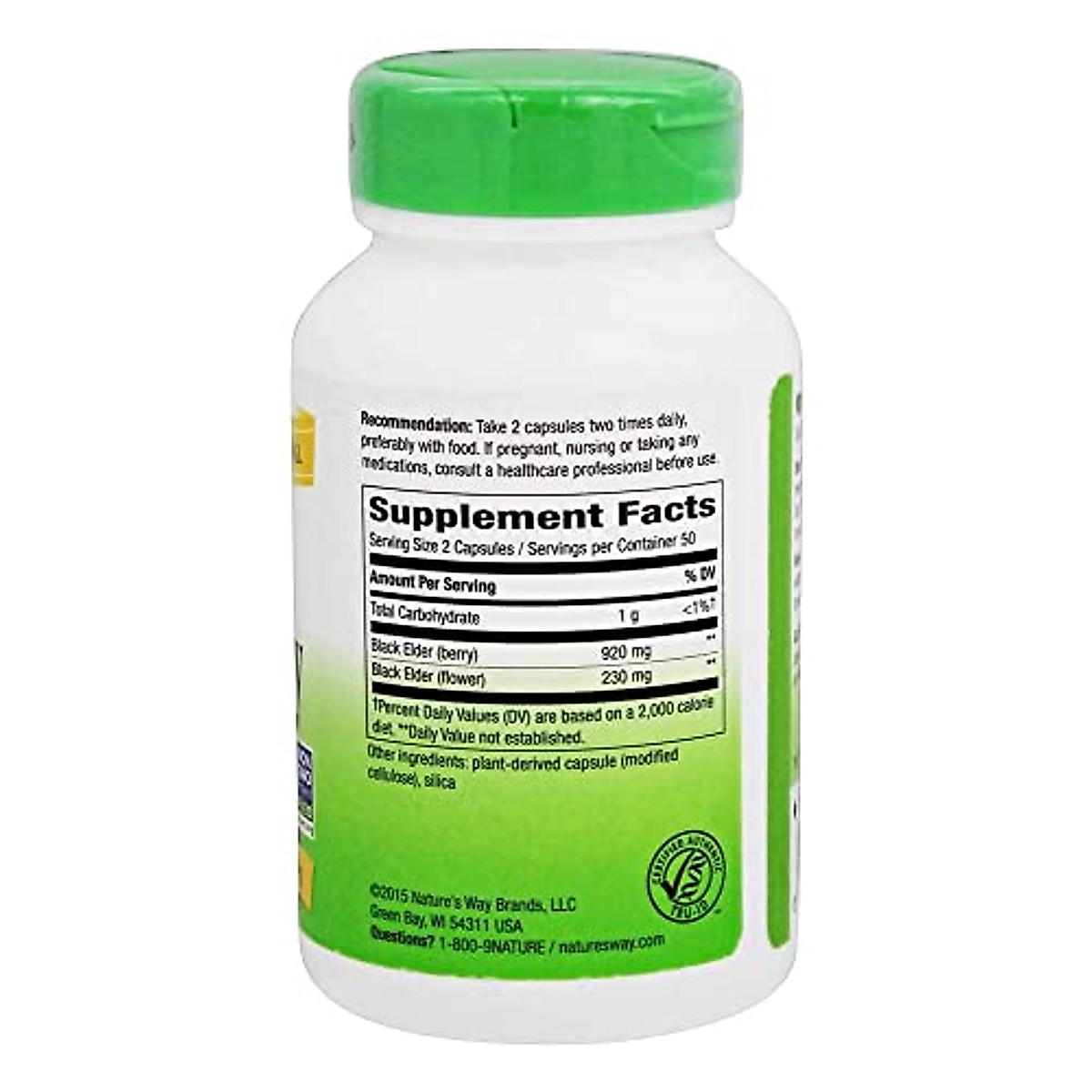 Nature's Way Black Elderberry 100 capsules Pack of 3