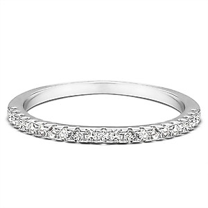 TwoBirch 18k White Gold Microplated 4 Piece Ring Set with Cubic Zirconia Stacking Ring Set (925 Silver, Sizes 9)
