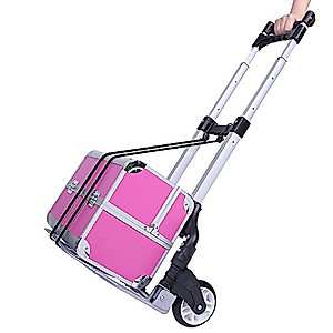 Folding Hand Truck & Dolly Foldable Hand Cart Trolley with 2 Free Elastic Ropes 150 lb Capacity
