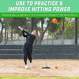 GoSports 3.82 inch Weighted Training Softballs 6 Pack - Hitting & Pitching Training for All Skill Levels - Improve Power and Mechanics