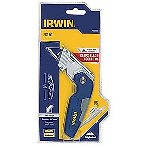 IRWIN Utility Knife, Folding with Blade Storage (1858319) , Blue