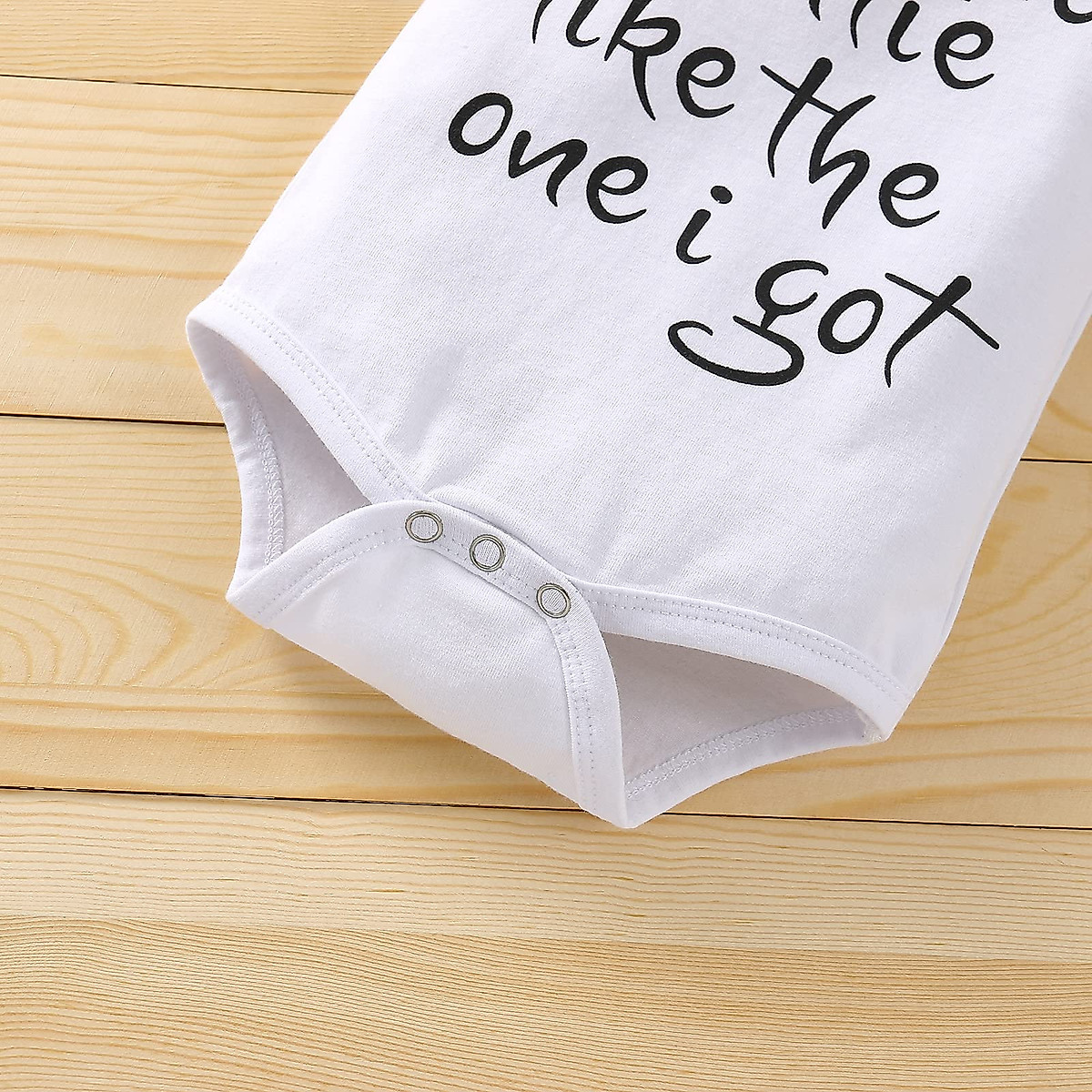 Aint No Auntie Like The One I Get Baby Boy Clothes Auntie Saying Letter Print Long Sleeve Romper Pants Hats (White, 3-6 Months)