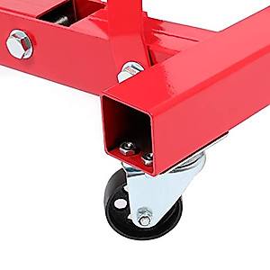 KUAFU Universal 360 Degree Rotating Engine Stand Adjustable Mounting Head Folding Frame for Auto Truck Motor Hoist Repair Jack 2000LBS Capacity Heavy Duty Steel-RED
