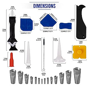 MIH TOOLS Caulking Tool Kit-[34 Pcs] 3 in 1 Silicone Caulking Tools, Grout & Caulk Remover Scraper, Sealant Finishing, Stainless Steelhead, Glass Glue Angle Scraper for Kitchen, Bathroom Floor, Window