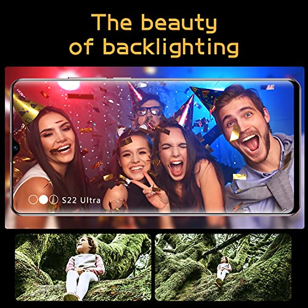 Unlocked Smartphone 6.7inch Cell Phone S22 Ultra 2+16GB HD Full Screen Straight Talk Phone Dual Sim Unlocked Boost Android Mobile Phone (Rose Gold)