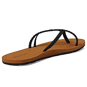 Volcom Women's Thrills Sandal Flip-Flop, Black-New, 6