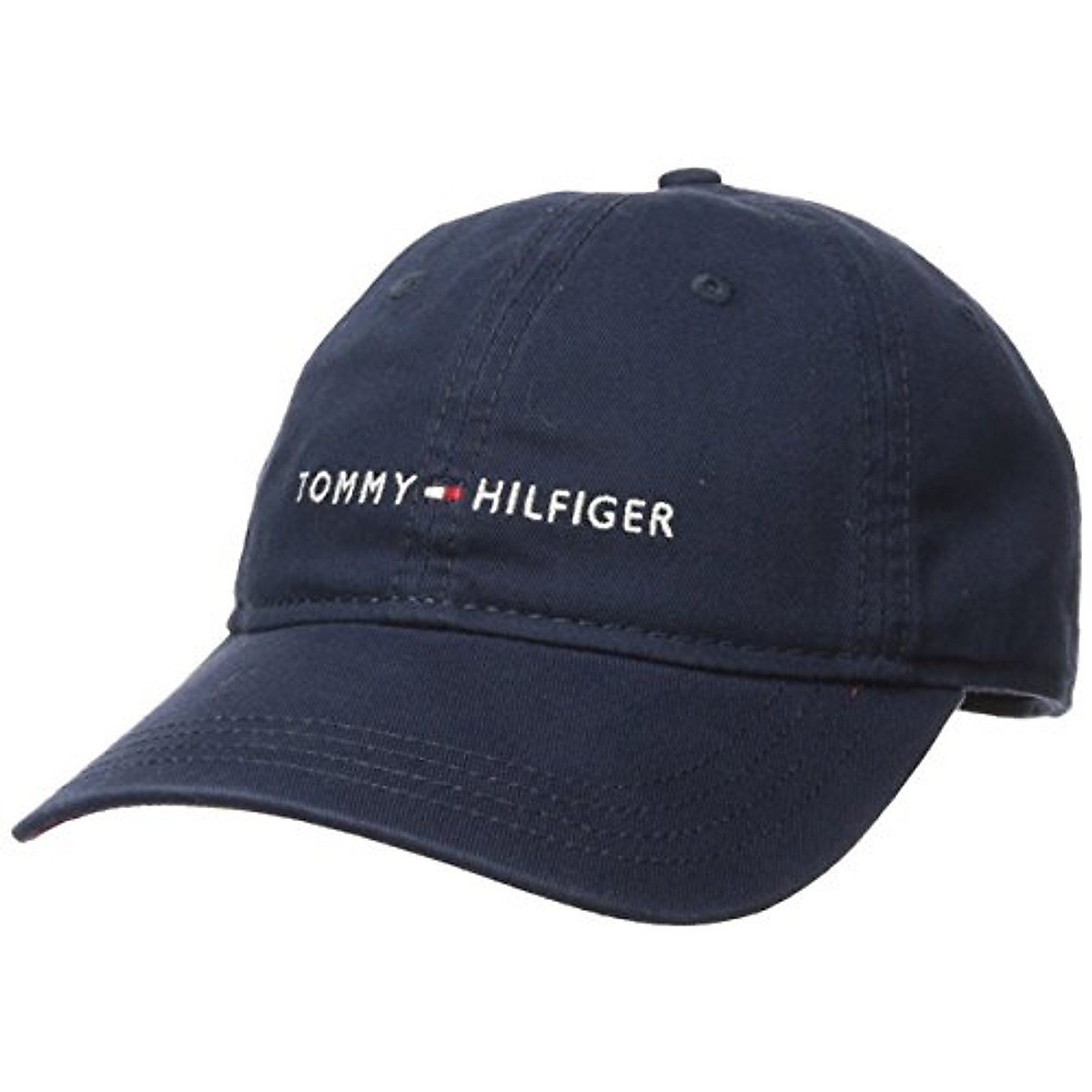Tommy Hilfiger Men's Logo Dad Baseball Cap, Tommy Navy, One Size