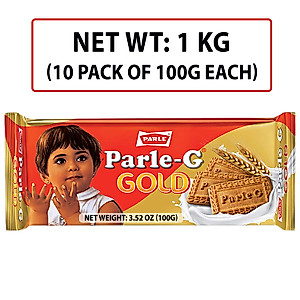 Parle-G Gold Biscuits, 1 KG (10 pack of 100g)