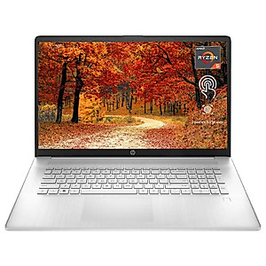 HP 17 Notebook Laptop, 17.3’’ HD+ Touchscreen, AMD Ryzen 5 5625U, 32GB RAM, 1TB NVMe PCIe M.2 SSD, Wi-Fi, Backlit Keyboard, Fingerprint, Bluetooth, Webcam, HDMI, Windows 11 Home, Natural Silver