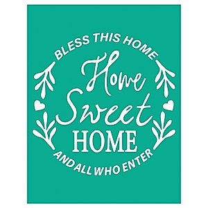 BOOLOOEN Silk Screen Stencils Transfers Reusable Self Adhesive Mesh Screen Stencil Kit for Chalkboard Fabric(home sweet home)