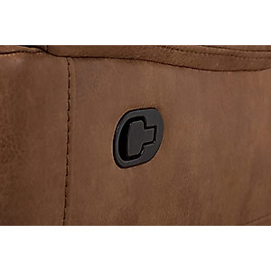 Baxton Studio Mistral Modern and Contemporary Light Brown Palomino Suede 6-Piece Sectional with Recliners Corner Lounge Suite