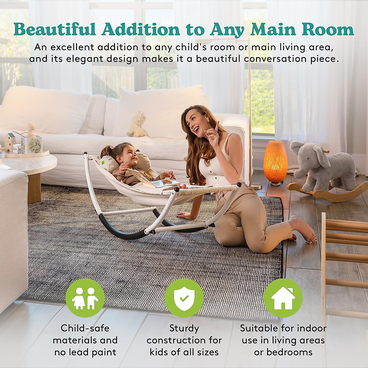 Timberoo Kids Rocking Chair - Kids Recliner Chairs for Toddlers, Kids Chairs Comfy Toddlers Lounge Chair - Adjustable Pillow and Blanket for Sensory Comfort Included