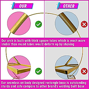 Fomcet 9.2FT Large Round Backdrop Stand Gold Metal Circle Wedding Balloon Arch Frame for Wedding Ceremony Anniversary Birthday Party Baby Shower Photo Background Decoration