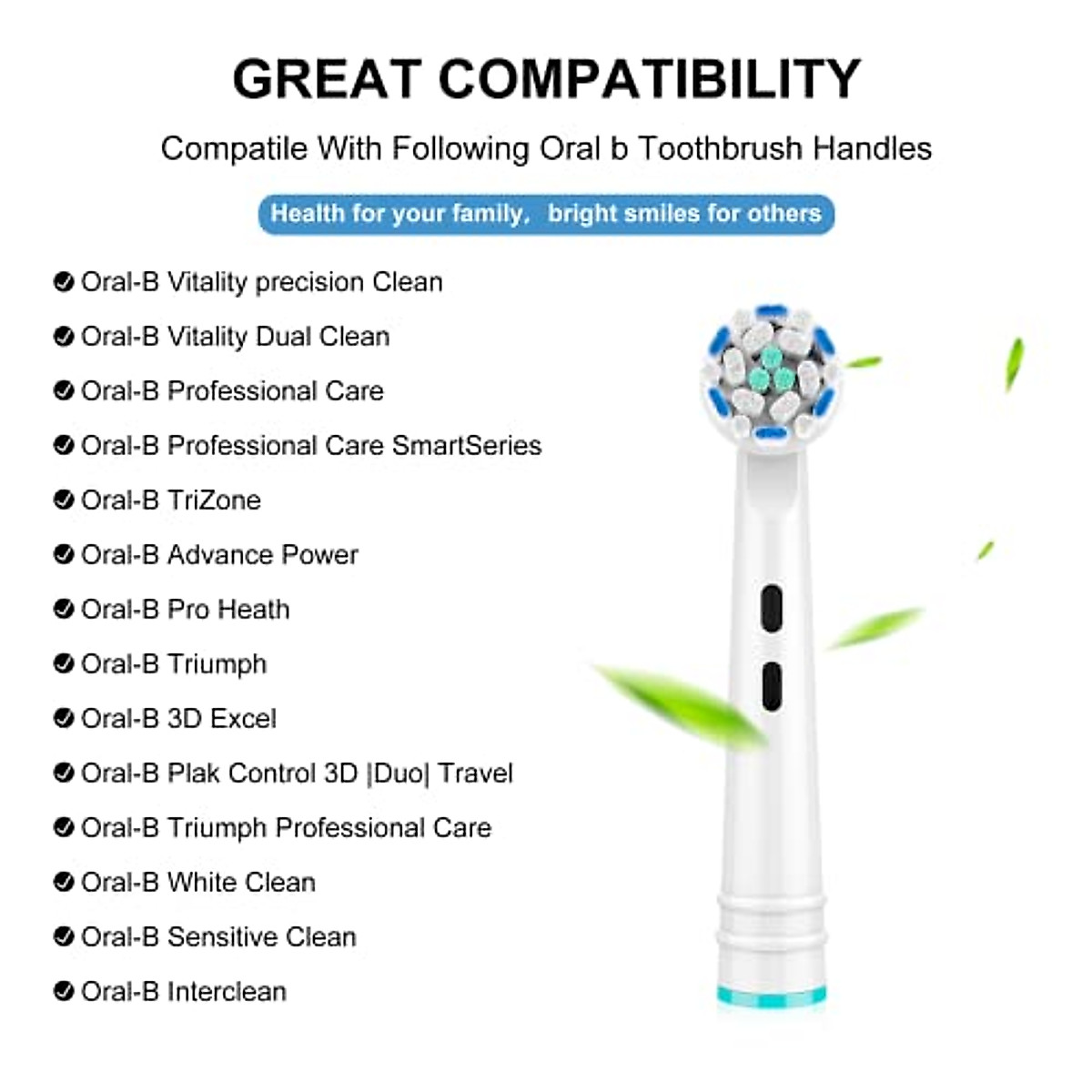 Toothbrush Heads for Oral B, 10 Pack Replacement Toothbrush Heads Medium Soft Dupont Bristles Electric Toothbrush Replacement Heads Effective Cleaning Brush Heads Refills for Oral Health