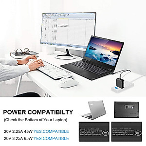 Charger for Lenov Laptop Computer 65W 45W Round Tip Power Supply AC Adapter for Lenovo IdeaPad 330-14, 330-15, 330-17, 510-15, 330s-14, 330s-15 Lenovo Flex 6-14 Laptop Charger