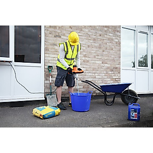 Electric Cement Concrete Mixer - Mixer Machine for Concrete Mortar Drywall Mud Cement Grout Thinset - Adjustable 6 Speed Power - 5" Mixing Paddle - Handheld & Portable - 1800W Motor