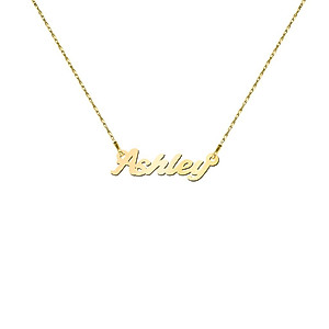 TSD 14K Yellow Gold Petite Personalized Name Necklace with a 16" Chain by JEWLR*
