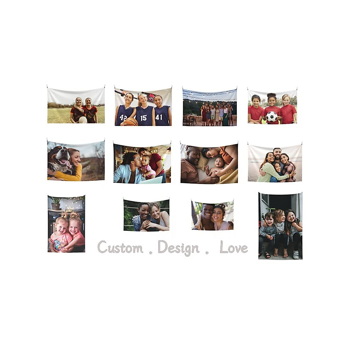 JINJUREN Custom Tapestry Upload Images Banners and Signs Customize For Bedroom 37 * 29 inch Horizontal
