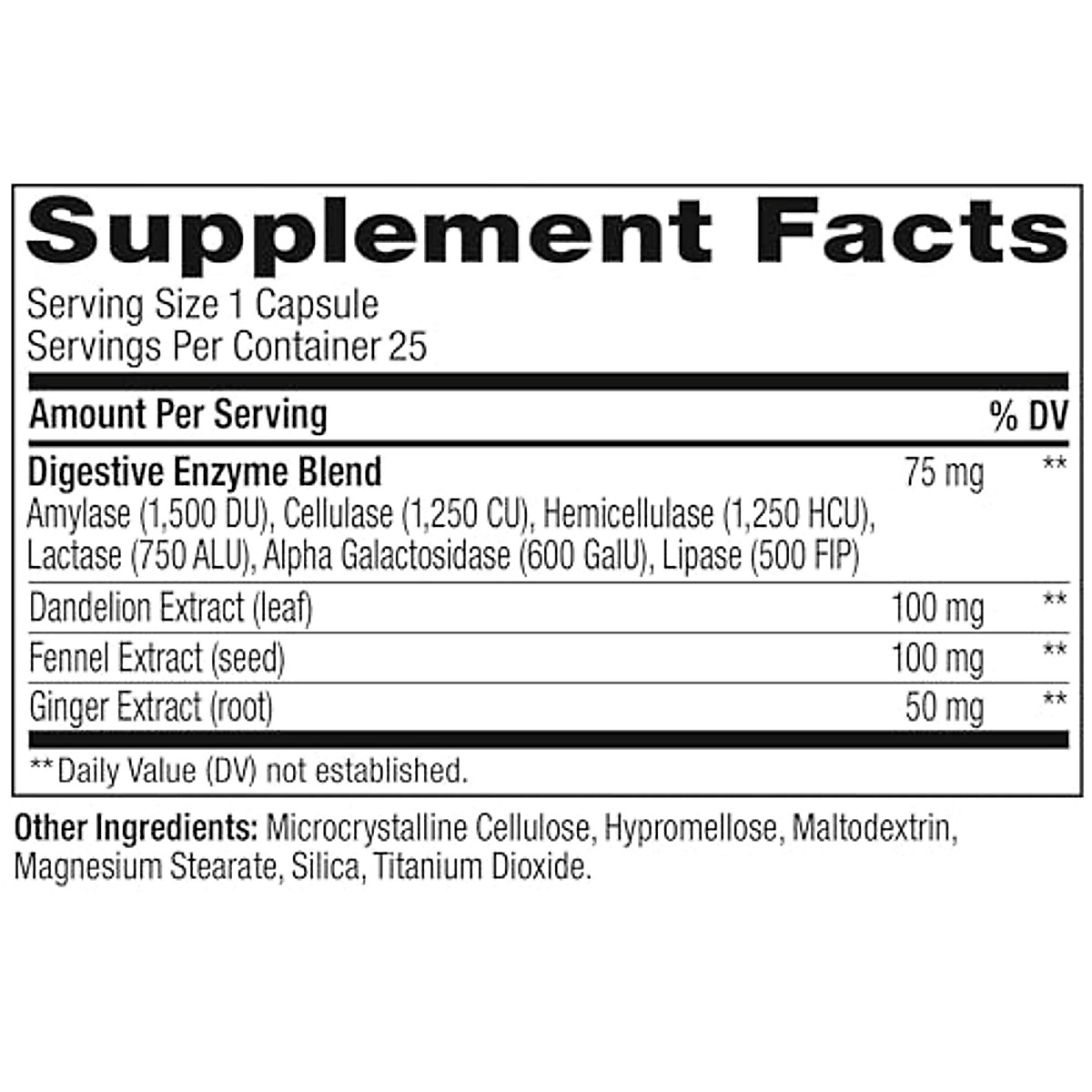 OLLY Beat The Bloat Capsules, Digestive Support Enzymes, Supplement for Women - 25 Count