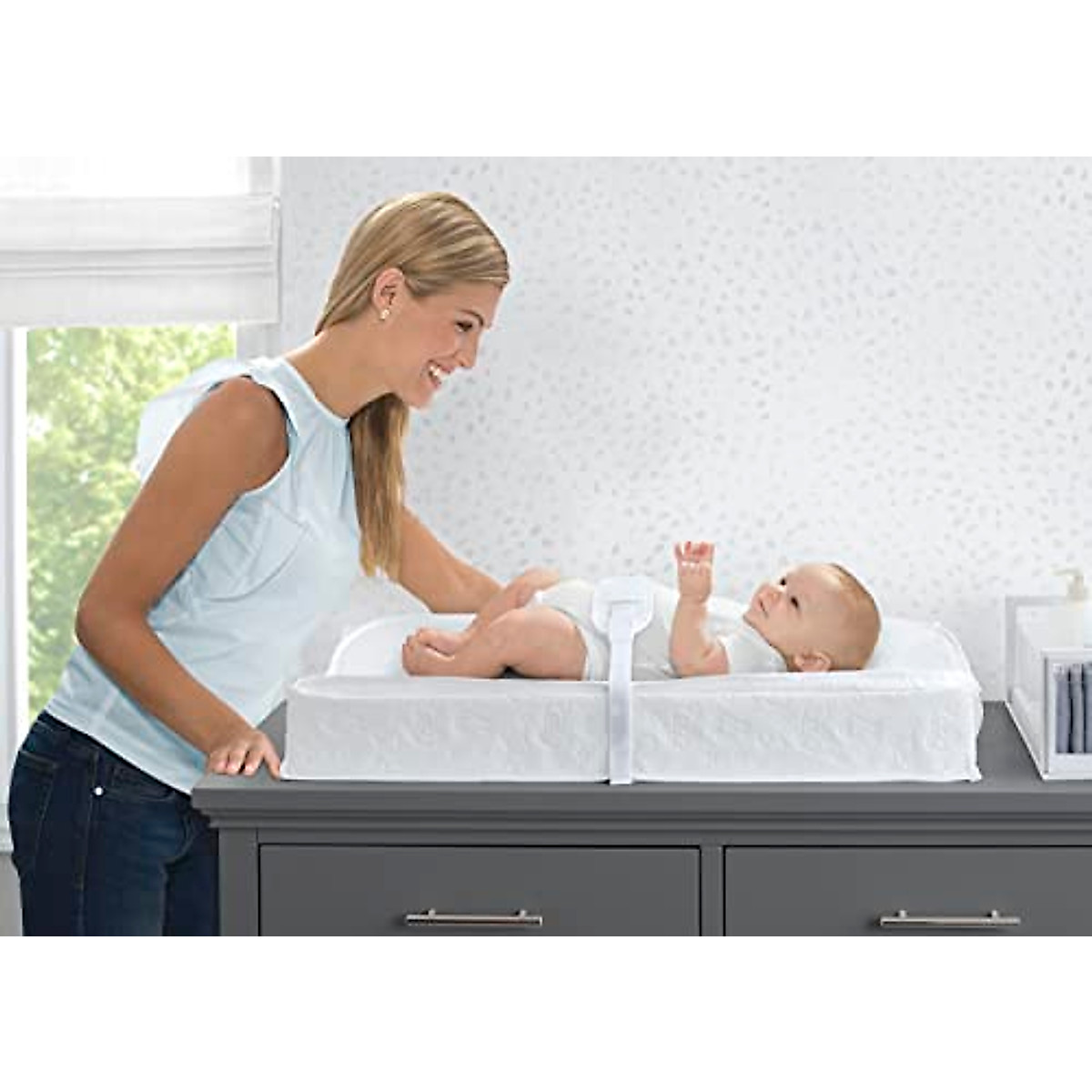 Serta Perfect Sleeper 2-in-1 Deluxe Pillow Top Changing Pad & Portable Changing Mat, White