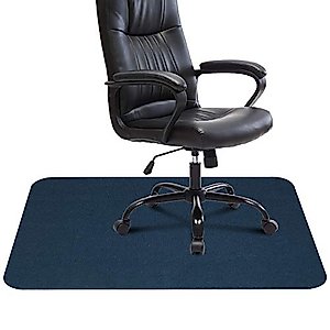 DRPORONYN Office Hard Floor Chair Mats, Hardwood Tile Floor Carpet Desk Protector Mat Without Curling,Scratch for Rolling Chair Computer Desks (Dark Blue, 48" x 36")