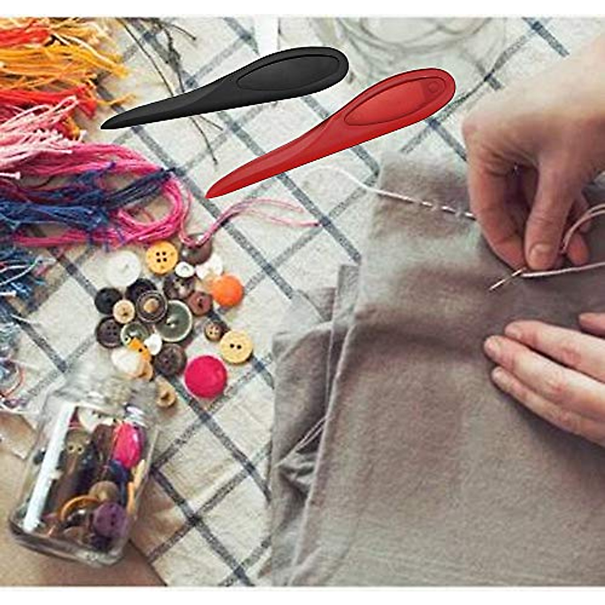 Fbshicung 3 Pieces Point Tuner Seam Creaser Creases Sewing Tools Plastic Sewing Mark Turner Point Tuner Seam Presser Tool Sewing Quilting DIY Accessory