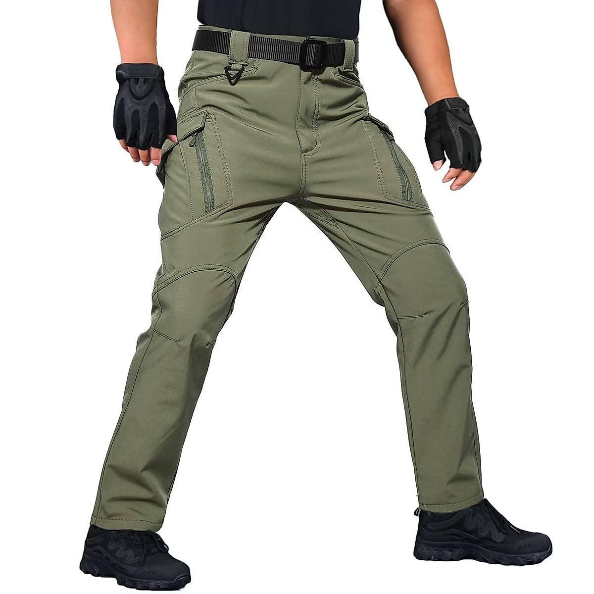 MAGCOMSEN Military Tactical Pants for Men - Fleece Lined Winter Waterproof Snowboarding Hiking Army Pants