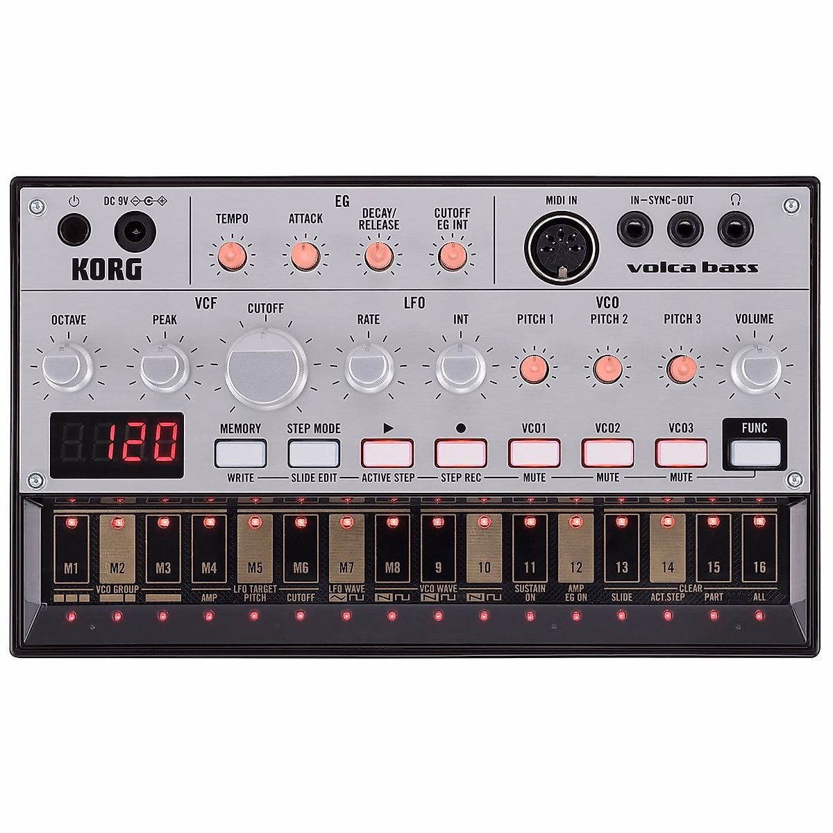 Korg Volca Bass Analogue Bass Machine Bundle w/Korg 9V600MACPP 9v 600ma Power Supply