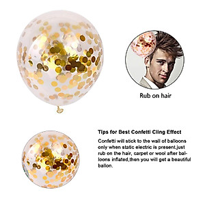 Black and Gold Balloons Garland 127 pcs Confetti Metallic Latex Balloons kit for Anniversary Birthday Christmas Graduation or Friend & Family Party Decorations.