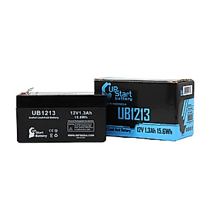 Replacement for Mercedes-Benz N000000004039 Battery - Replacement UB1213 Universal Sealed Lead Acid Battery (12V, 1.3Ah, 1300mAh, F1 Terminal, AGM, SLA) - Includes TWO F1 to F2 Terminal Adapters