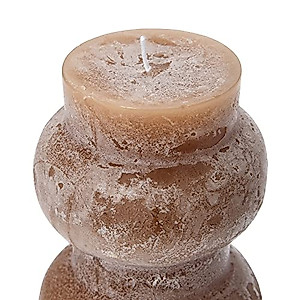 Creative Co-Op Unscented Totem Pillar, Cappuccino Candles, 3" L x 3" W x 9" H, Brown