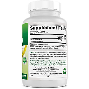 Best Naturals Alfalfa Green Super Food 500 mg 180 Capsules (180 Count (Pack of 1))