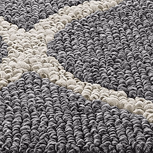 Maples Rugs Rebecca Contemporary Kitchen Rugs Non Skid Accent Area Carpet [Made in USA], 2'6 x 3'10, Grey/White