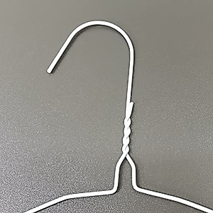 FixtureDisplays® Metal Wire Cloth Hanger Coat Hanger White Vinyl Coated Drip Dry Hanger 10 Pack 16X8 100701