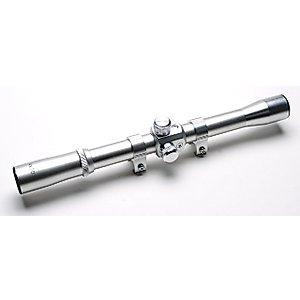 Hammers Rimfire 22 Rifle Scope 4X20 with Dovetail Ring Brushed Silver Chrome Finish