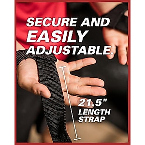 Harbinger Padded Cotton Lift Straps, Black - Soft, Supportive Neotek Wrist Pads - 21.5" Length, 1.5" Width - Reinforced Edges & Heavy-duty Stitching - Cushions Wrists for Lifting Support