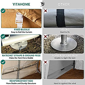 YITAHOME 6x8 ft Outdoor Storage Shed Portable Garage Shelter, Outdoor Shed with Roll-up Zipper Door, Storage Shelter for Motorcycle, Lawn Mower, Bike, Anti-Snow Portable Garage Kit Tent, Yellow