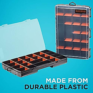 beyond by BLACK+DECKER Plastic Organizer Box with Dividers, Screw Organizer & Craft Storage, 22-Compartment, 2-Pack (BDST60714AEV)