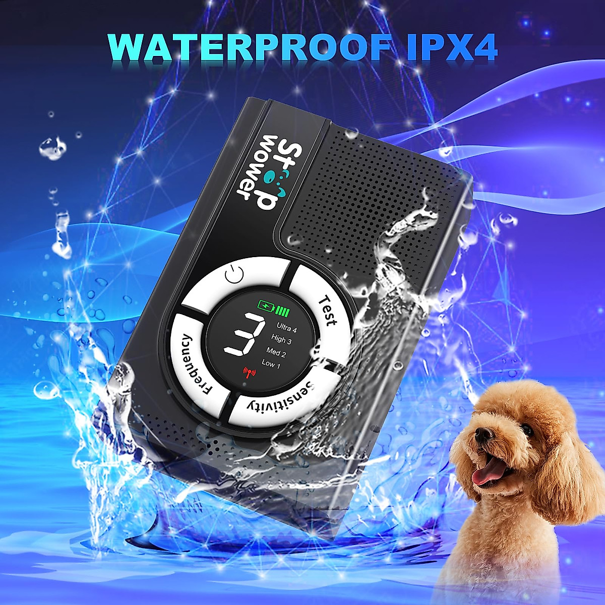 Dog Training & Behavior Aids,Anti Barking Device and Dog Bark Control Device of 33ft Range,Dog Barking Deterrent with 3 Levels,Outdoor Dog Barking Control Device with Waterproof Bark Box