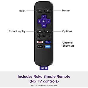 Roku Express (New) | HD Roku Streaming Device with Simple Remote (no TV Controls), Free & Live TV, Includes Cleaning Cloth and Carrying Pouch