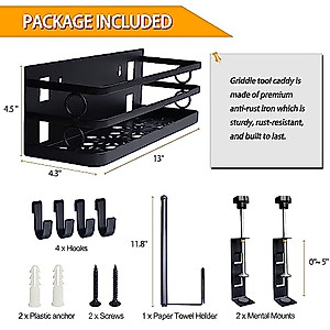 Griddle Caddy for 28"/36" Blackstone Griddles - Grill Caddy Space Saving BBQ Accessories Storage Box with Paper Towel Holder, Griddle Accessories Organizer,Tool Free No Drill