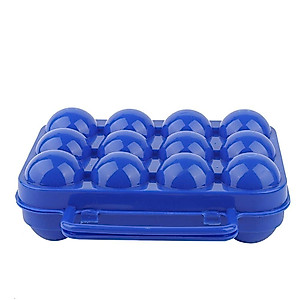 TOPINCN Egg Holder with Dust Proof & Double Side Plastic Storage Box Buckle for Protecting 12 Eggs(Blue)