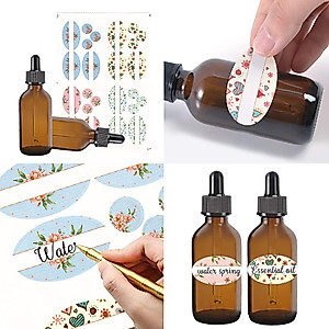 12 Pack 60 ml 2 oz Blue Glass Boston Bottles with Glass Droppers and Black Caps.Glass Dropper Bottles for Essential Oils,Lab Chemicals,Colognes,Perfumes.Included 1 Brush,2 Funnels and 24 Labels.