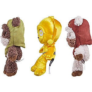 Mattel Star Wars Plush 8-Inch Figure 3-Pack, Return of the Jedi Endor Celebration Set, 2 Ewoks & 1 C-3Po Soft Robot Doll with Metallic Fabric