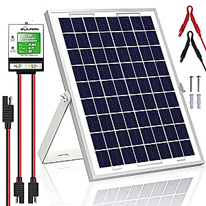 SOLPERK 10W Solar Panel，12V Solar Panel Charger Kit+8A Controller，Suitable for Automotive, Motorcycle, Boat, ATV, Marine, RV, Trailer, Powersports, Snowmobile etc. Various 12V Batteries. (10W Solar)