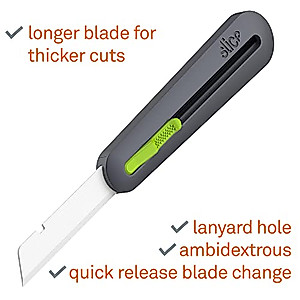 Slice 10560 3" Extra Long Insulation Foam Tool, Designed for Foam Cutting, Finger Friendly, Ceramic Blade, Automatically Retracts