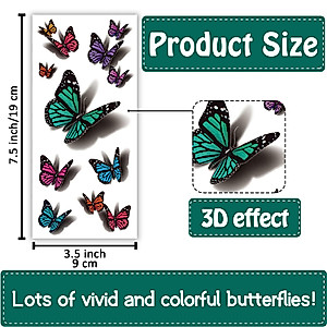 Cerlaza 78 Styles Temporary Tattoos for Women Adults, 3D Butterfly Tattoo Stickers Realistic Tatuajes Temporales Woman, Waterproof Long Lasting Flower Fake Tattoos Sexy Semi Permanent Tatoo