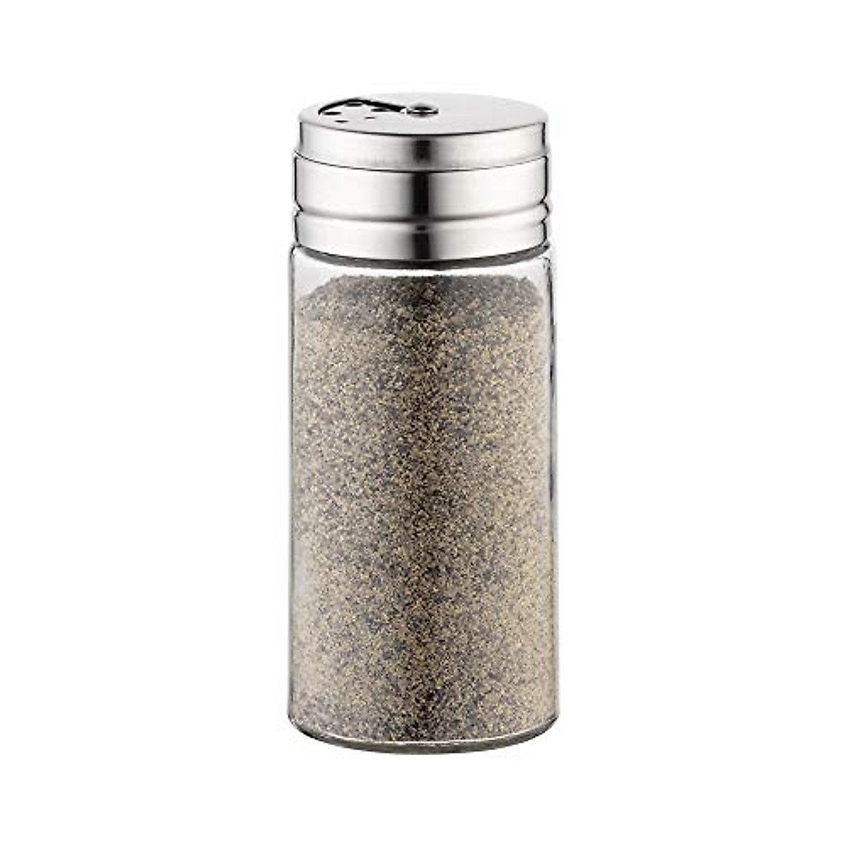 Fox Run 5167 Glass Spice Jar with Stainless Steel Shaker Lid, 6 Ounce, Clear Container for Seasonings