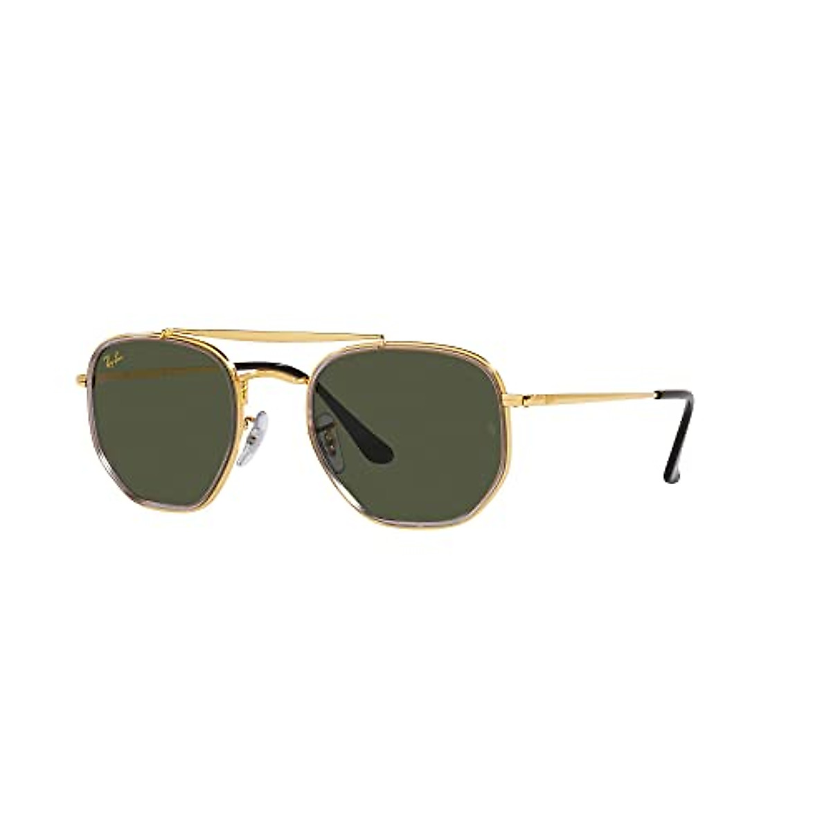 Ray-Ban RB3648M The Marshal II Hexagonal Sunglasses, Legend Gold/Green, 52 mm