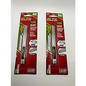 O L F A 5018 SVR-1 9mm Stainless Steel Slide-Lock Utility Knife (2 PACK)